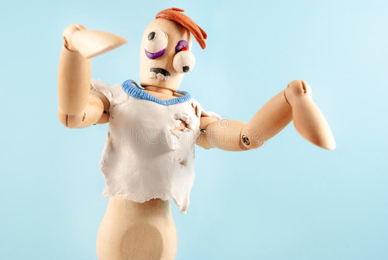 Zombie wooden dummy. stock image. Image of epidemy, object - 67382517