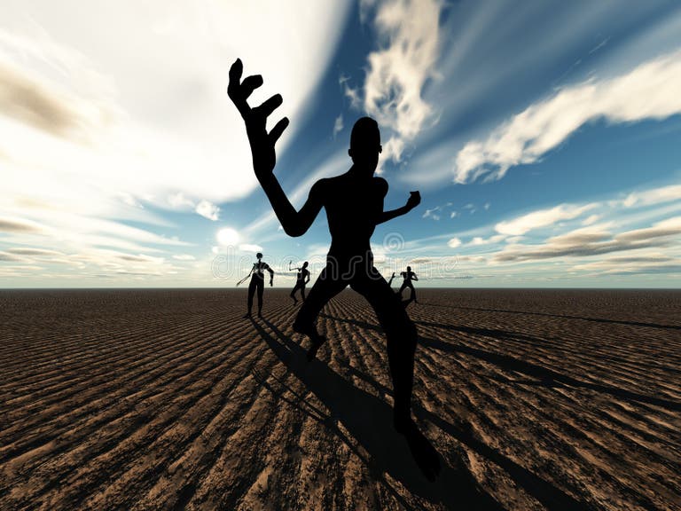 Zombies on the Move stock illustration. Illustration of frightening ...