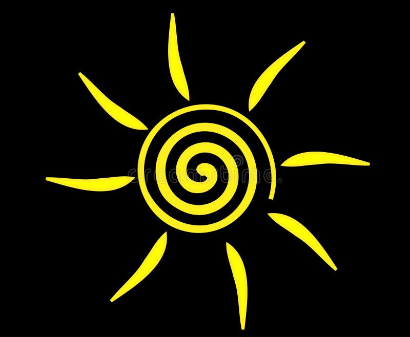 Het symbool van de zon vector illustratie. Illustration of weer - 8231408