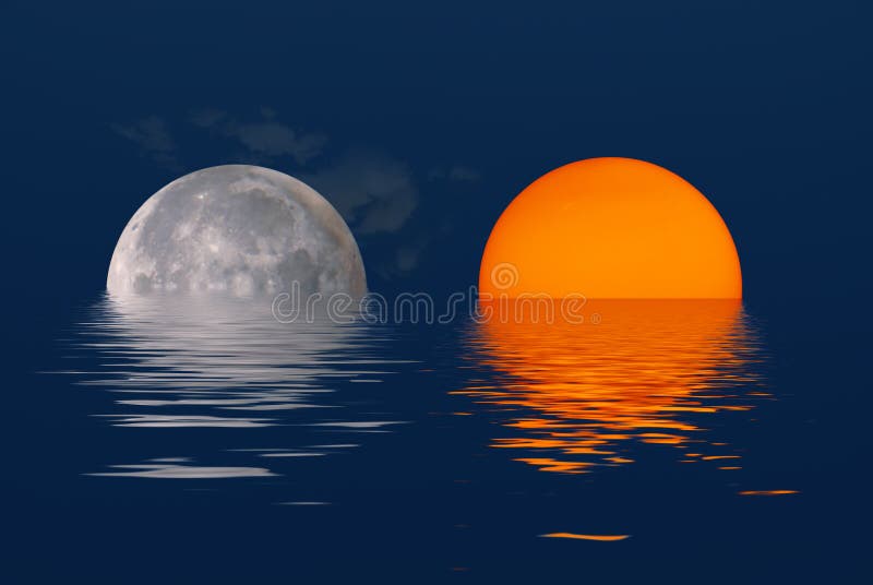 Zon en Maan stock afbeelding. Image of aarde, lucht, licht - 3826341