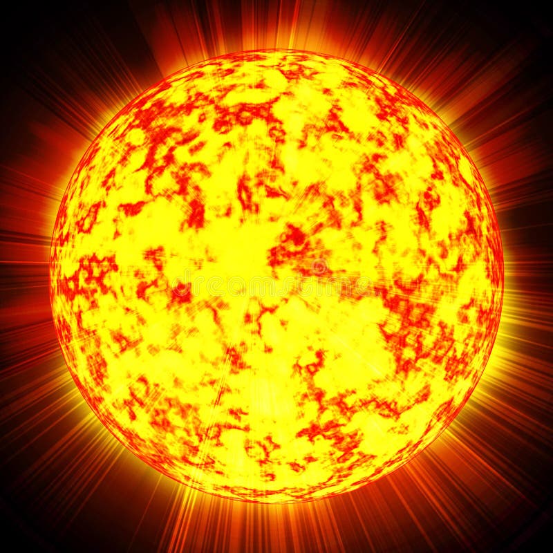 Zon in ruimte stock illustratie. Illustration of helder - 4119409