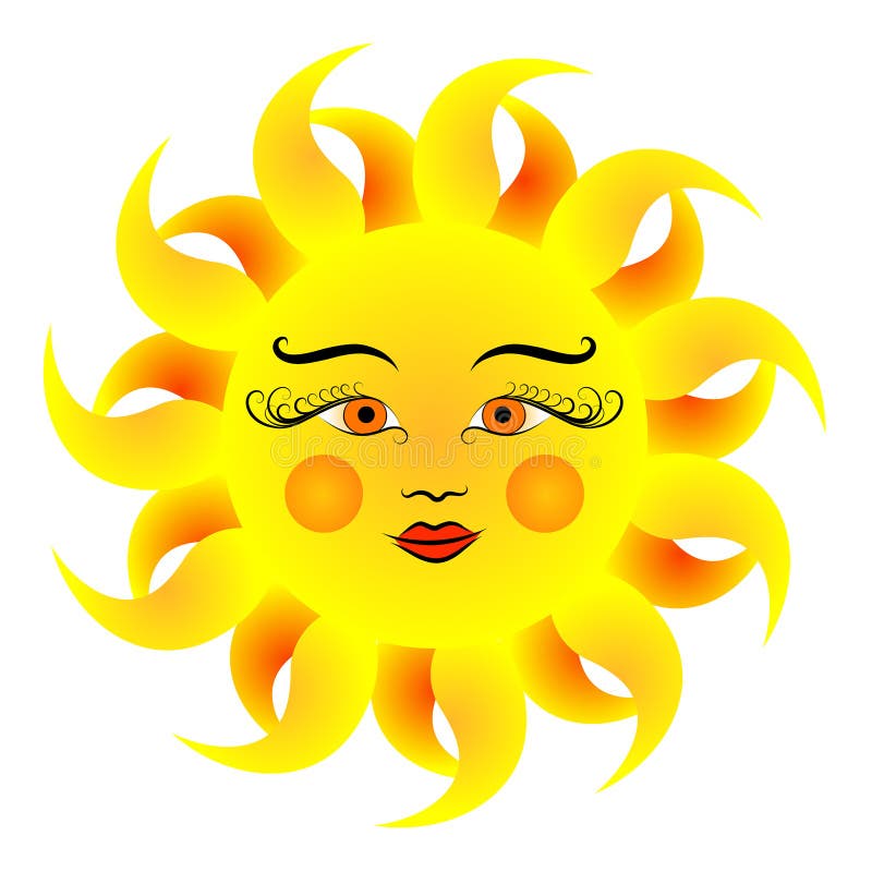 Zon Vector illustratie stock illustratie. Illustration of seizoen ...