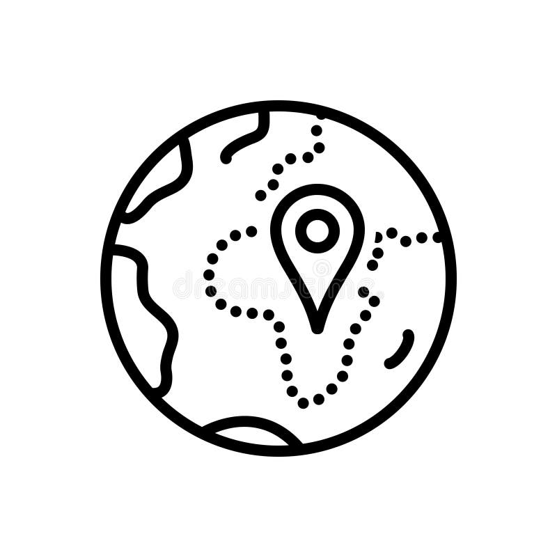 Black Line Icon for Zone, Area and Sector Stock Vector - Illustration ...