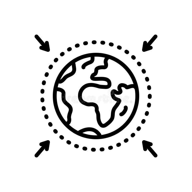 Black Line Icon for Zone, Area and Sector Stock Vector - Illustration ...