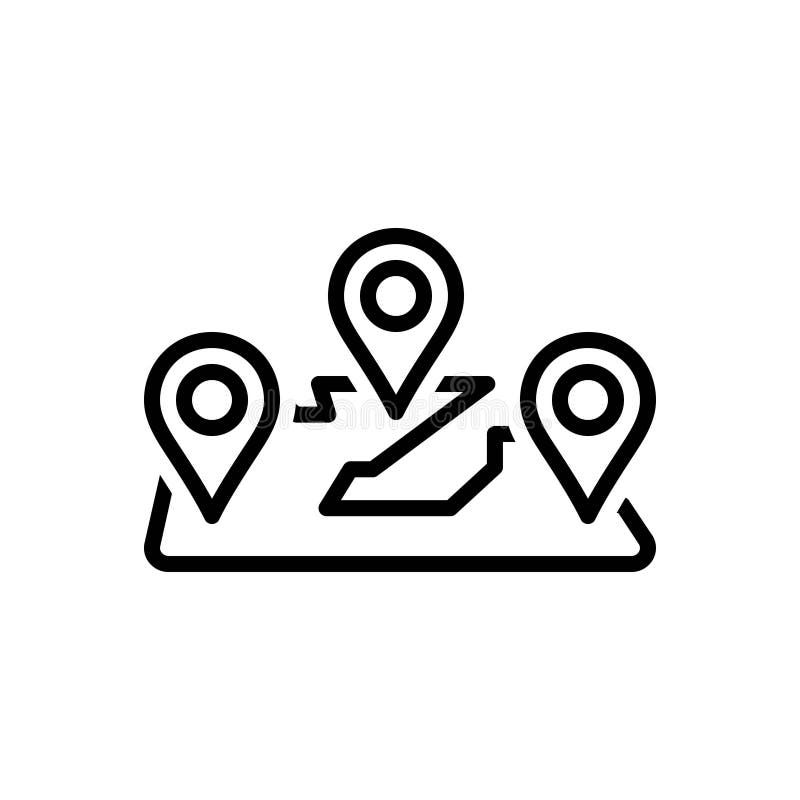 Black Line Icon for Zones, Area and Sector Stock Vector - Illustration ...