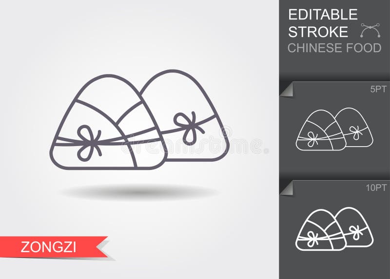Zongzi Vector Flat Icon from Chinese Food Collection. Line Icon with ...