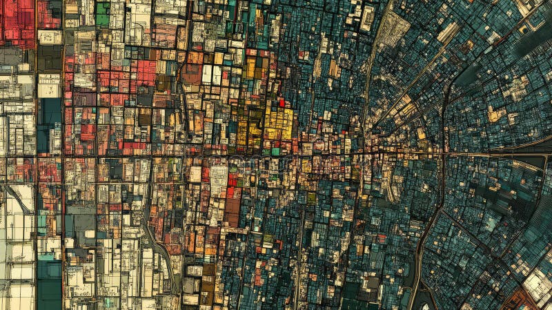 Zoning Highly Detailed Exploded View of an Urban Zoning Map Stock Image ...