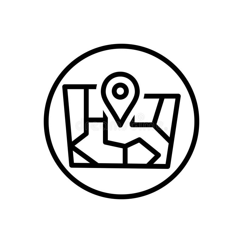 Black Line Icon for Zoning, Field and Region Stock Vector ...