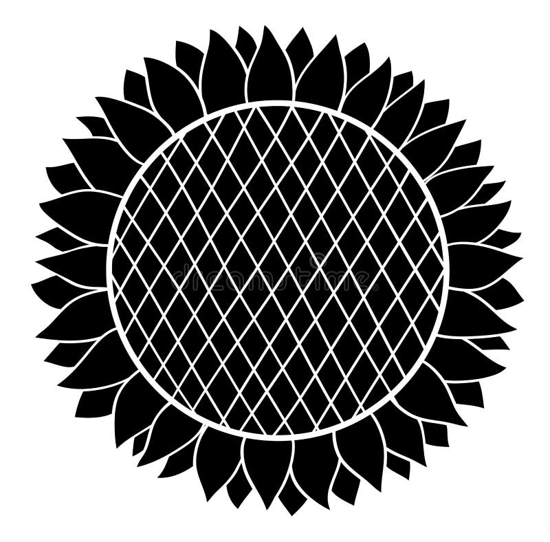 Het Silhouet Van De Zonnebloem Vector Illustratie - Illustration of ...