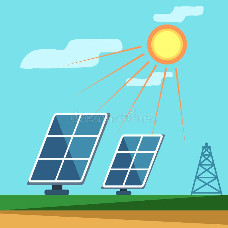 Illustratie Geïsoleerd Cartoon Zonnepanelen Pictogram Emoji Illustratie ...