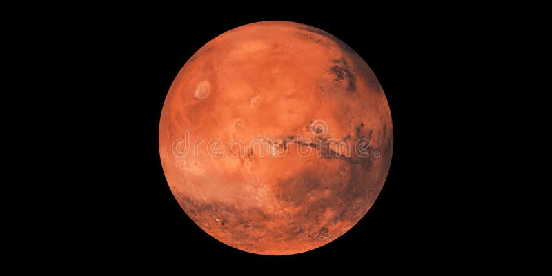 Mars De Rode Die Planeet Van Ruimte Wordt Gezien Stock Foto ...