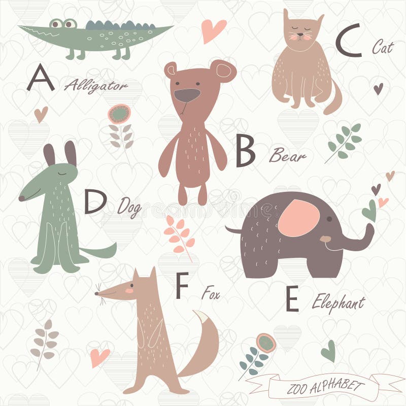 Zoo alphabet stock vector. Illustration of isolated, colorful - 35634747