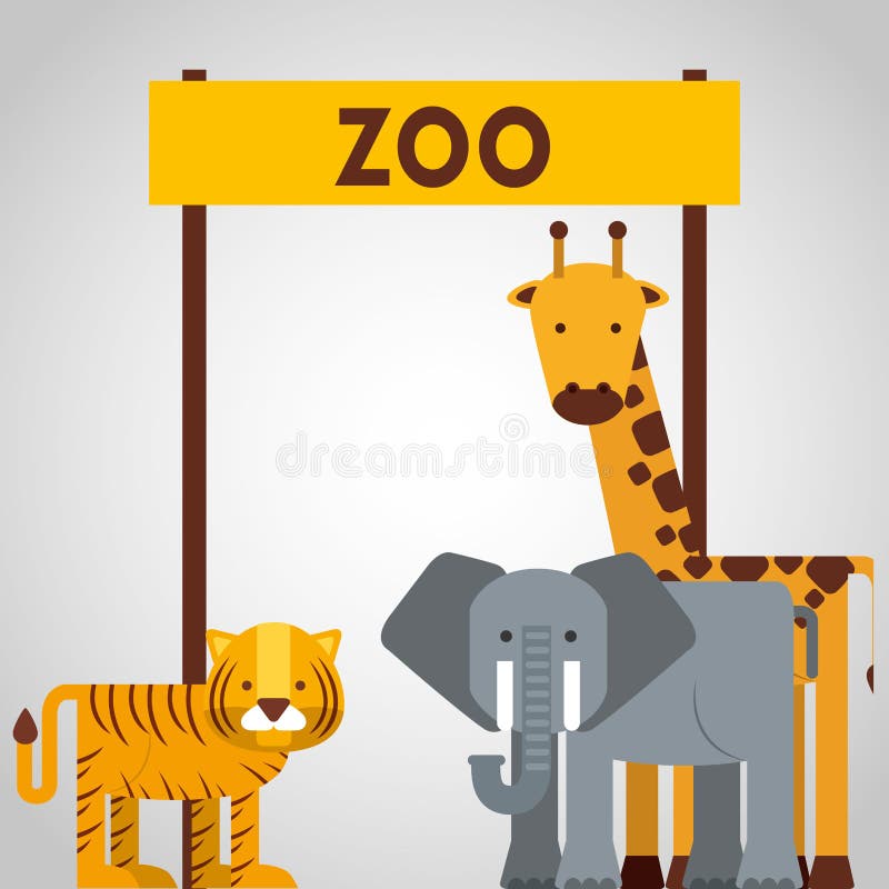Zoo animals design stock vector. Illustration of giraffe - 63090668