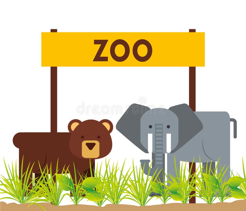 Zoo animals design stock vector. Illustration of card - 63090767