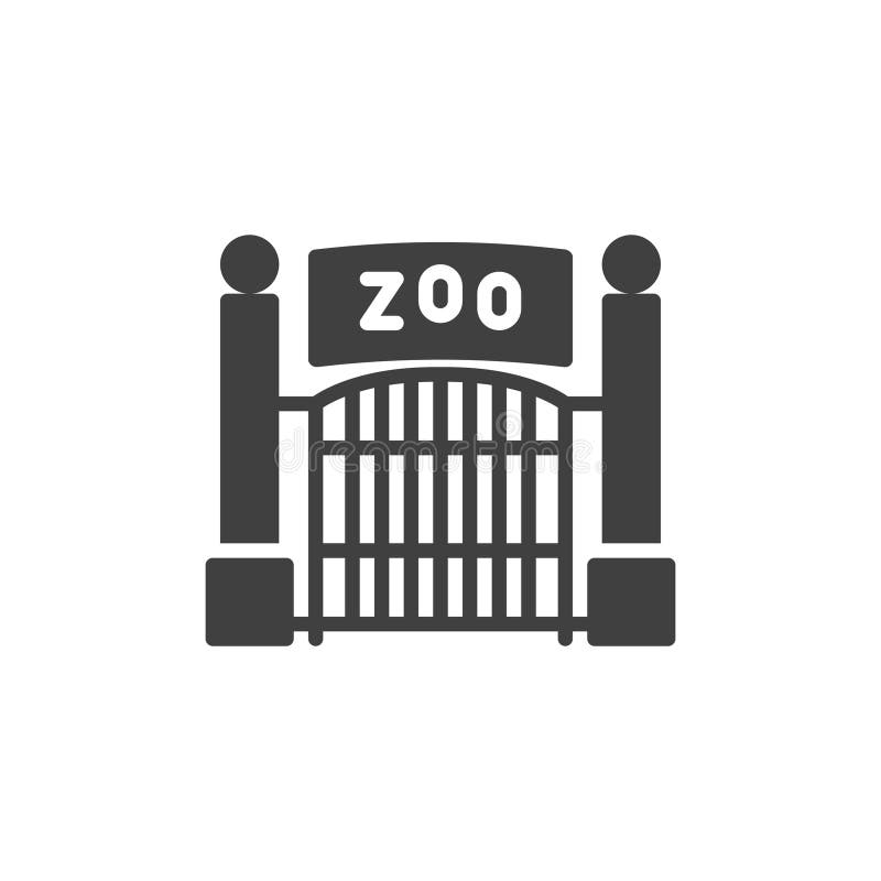 Zoo gate vector icon stock vector. Illustration of garden - 295657480