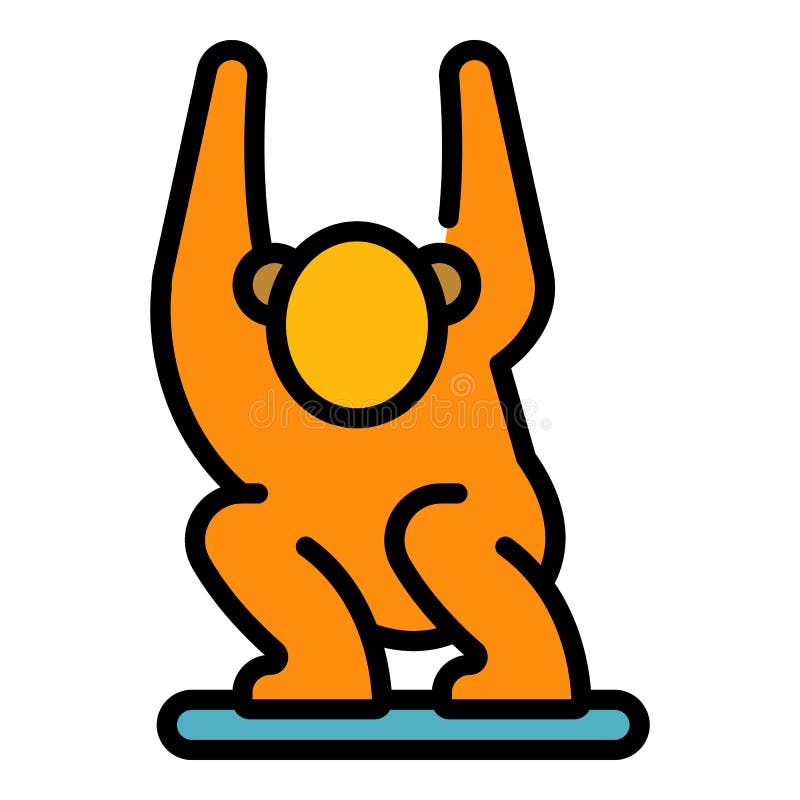 Zoo Gibbon Icon Color Outline Vector Stock Vector - Illustration of ...