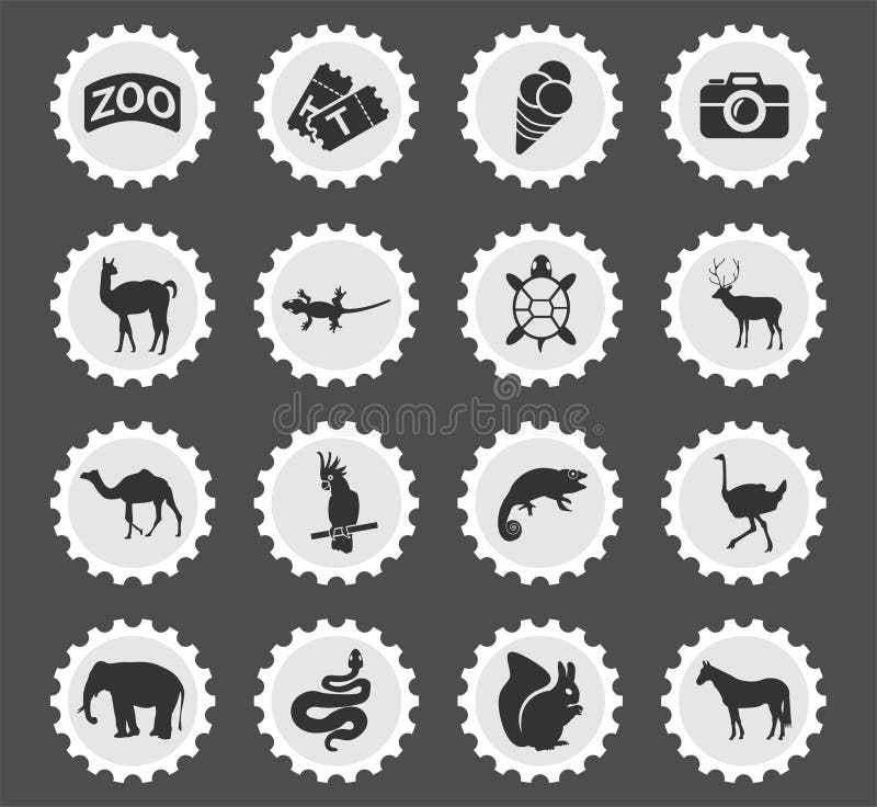 Zoo icon set stock vector. Illustration of chameleon - 128424315