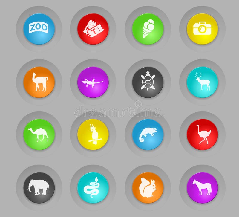 Zoo icon set stock vector. Illustration of squirrel - 126327519