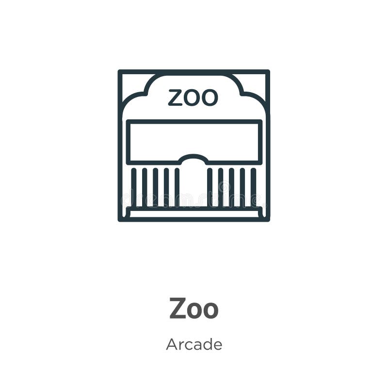 Zoo Outline Vector Icon. Thin Line Black Zoo Icon, Flat Vector Simple ...