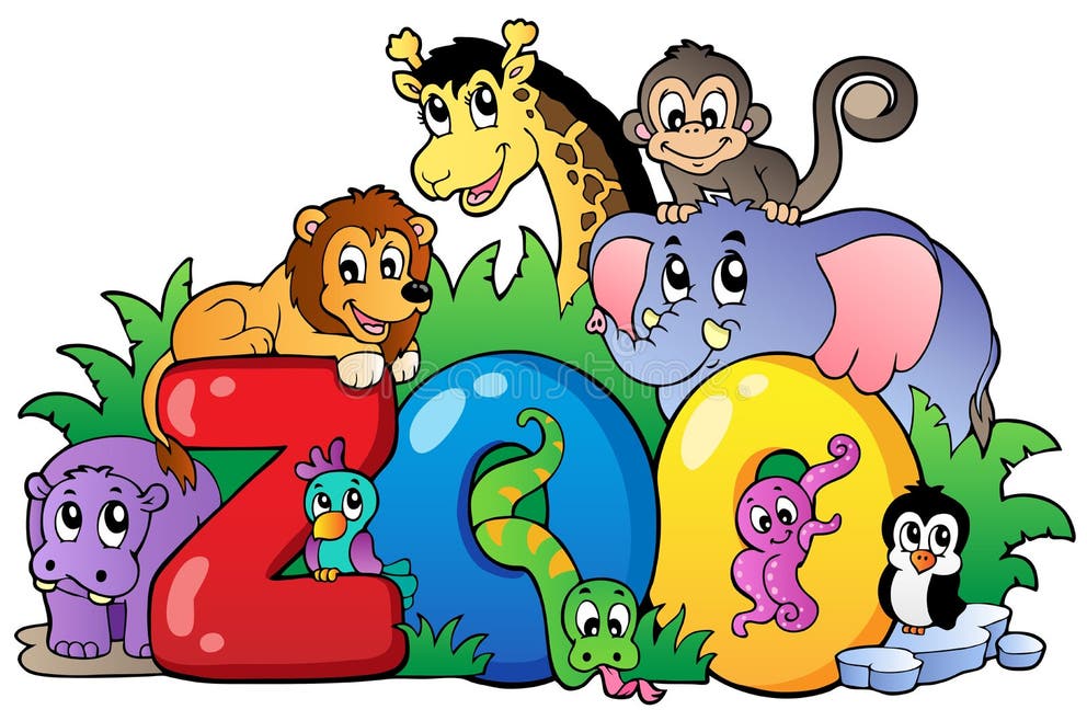 Zoo Sign with Various Animals Stock Vector - Illustration of ...