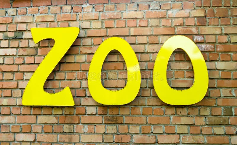 Zoo sign stock photo. Image of timisoara, brick, writting - 115875102