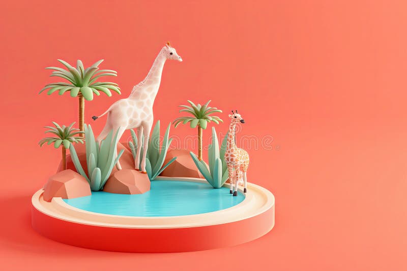 Zoo Themes Park. 3D Illustration Isometric Style Stock Illustration ...