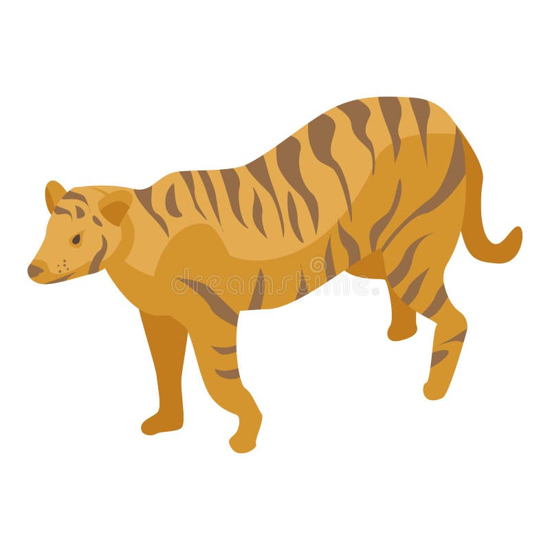 Zoo Tiger Icon, Isometric Style Stock Vector - Illustration of beauty ...
