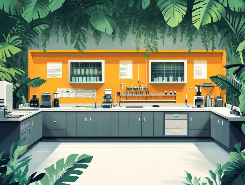 Zoological Research Facility Setup Dense Jungle Modern Laboratory ...