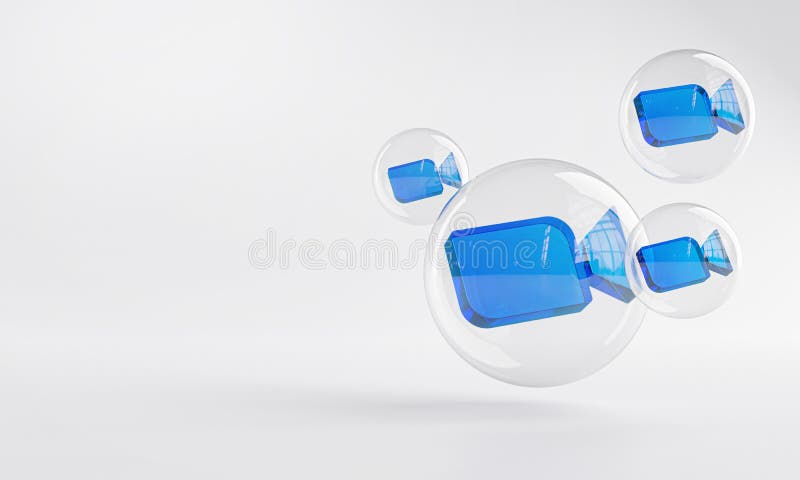 Zoom Acrylic Icon Inside Bubble Glass Copy Space 3D Editorial Image ...