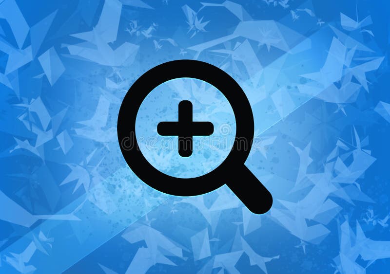 Zoom in Aesthetic Abstract Icon on Blue Background Stock Illustration ...