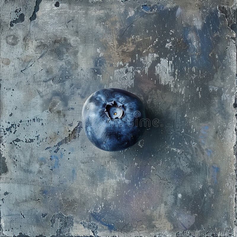 Zoom in on a Blueberry on a Metal Table Stock Illustration ...