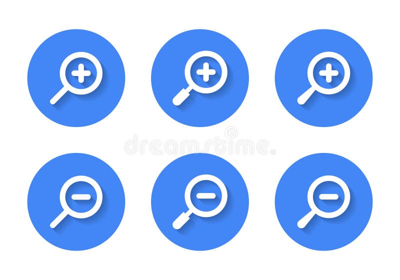 Zoom Button Icon with Shadow. Magnifying Glass Vector Stock Vector ...