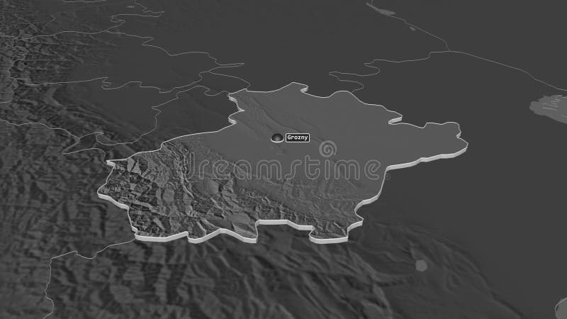 Chechnya, Russia - Extruded with Capital. Bilevel Stock Illustration ...