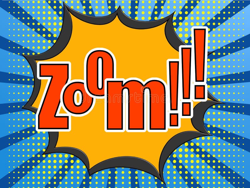 Zoom comic speech bubble stock illustration. Illustration of comic ...