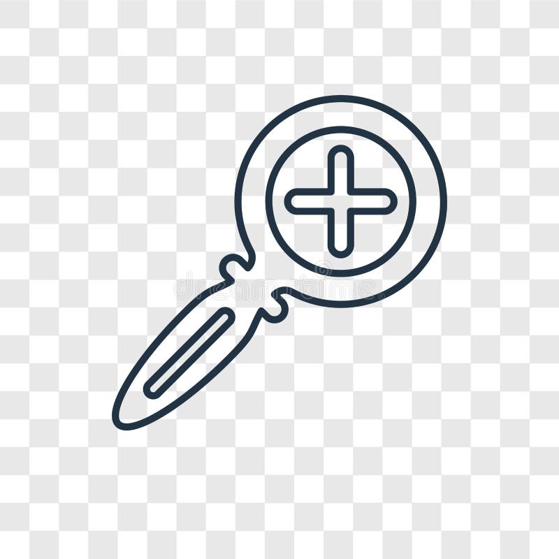 Zoom in Concept Vector Linear Icon Isolated on Transparent Background ...