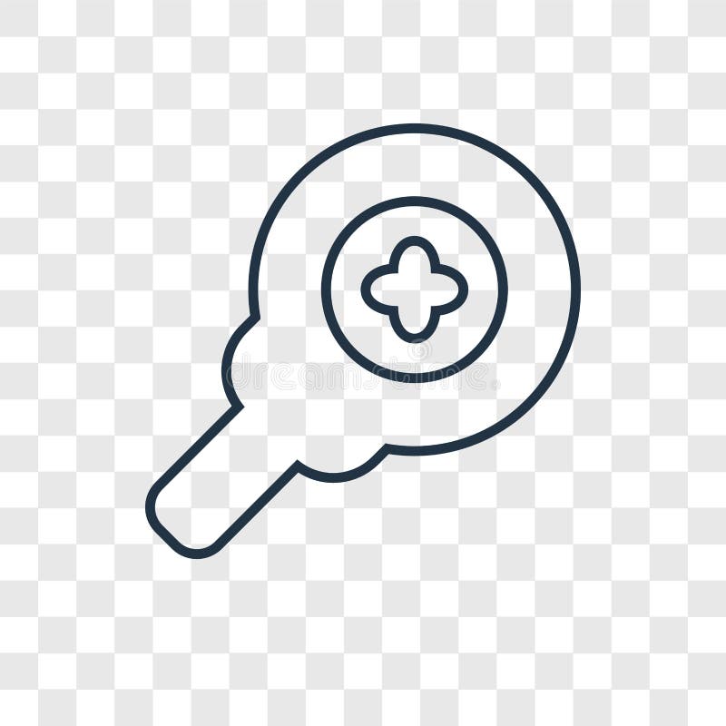 Zoom in Concept Vector Linear Icon Isolated on Transparent Background ...
