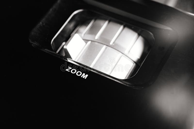 Zoom Control Panel of Black Universal Video Projector. Stock Image ...