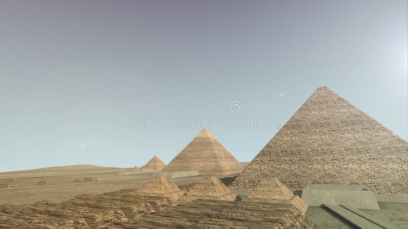 Zoom into a 3D Animation of the Giza Platform Egypt Stock Footage ...