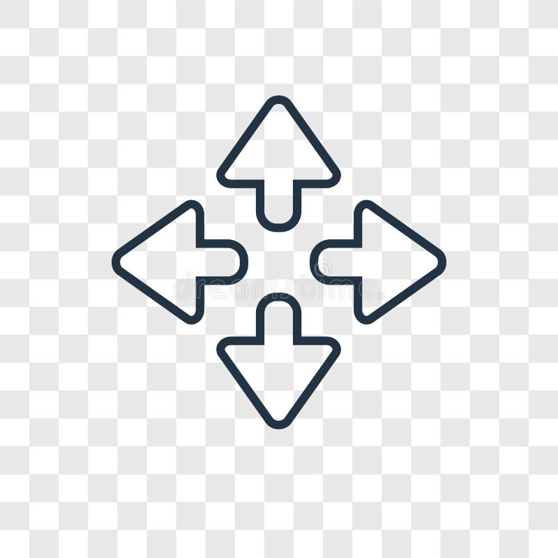 Zoom Directions Concept Vector Linear Icon Isolated on Transparent ...