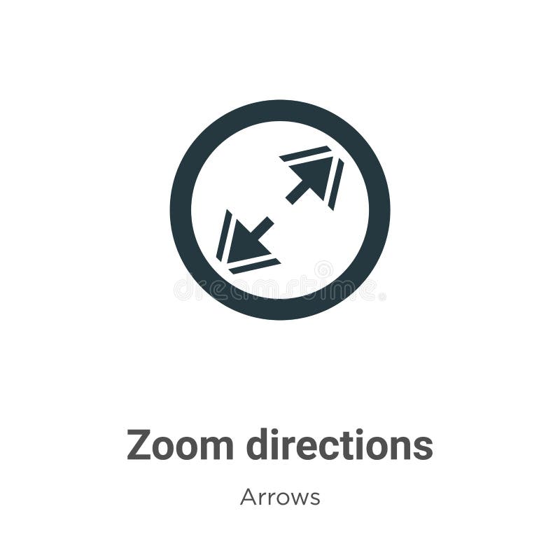 Zoom Directions Vector Icon on White Background. Flat Vector Zoom ...