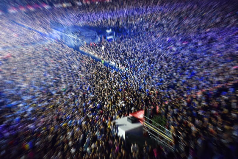 Zoom in Effect on a Blurred Crowd Stock Photo - Image of partying ...