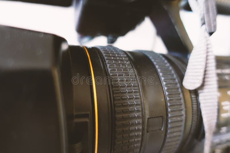 Zoom and Focus Control Ring on the Video Camera Lens Stock Image ...