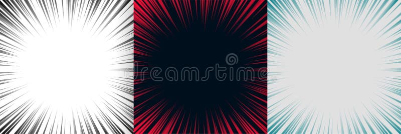 Zoom Focus Lines Background Set of Three Stock Vector - Illustration of ...
