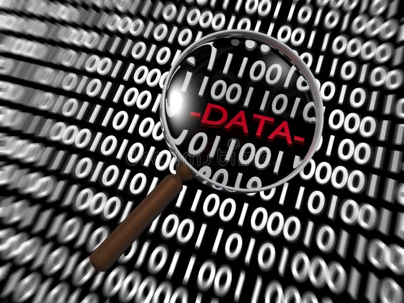Zoom on Hidden Digital Data Stock Illustration - Illustration of ...