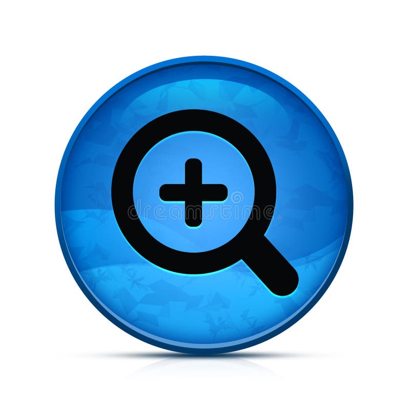 Zoom in Icon on Classy Splash Blue Round Button Illustration Stock ...