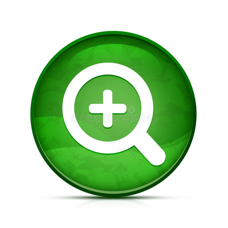 Zoom in Icon on Classy Splash Green Round Button Illustration Stock ...