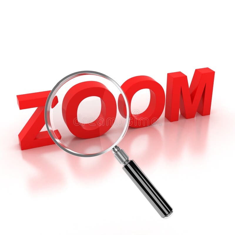 Zoom Icon - Zoom 3d Letters Under the Magnifier Stock Illustration ...