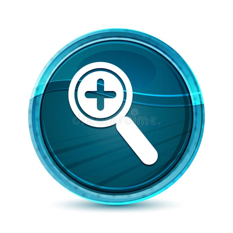 Zoom in Icon Elegant Glass Blue Round Button Vector Design Illustration ...