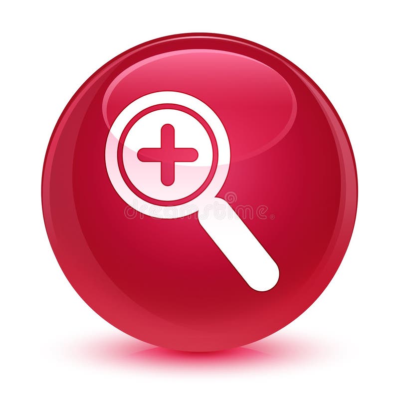 Zoom in Icon Glassy Pink Round Button Stock Illustration - Illustration ...