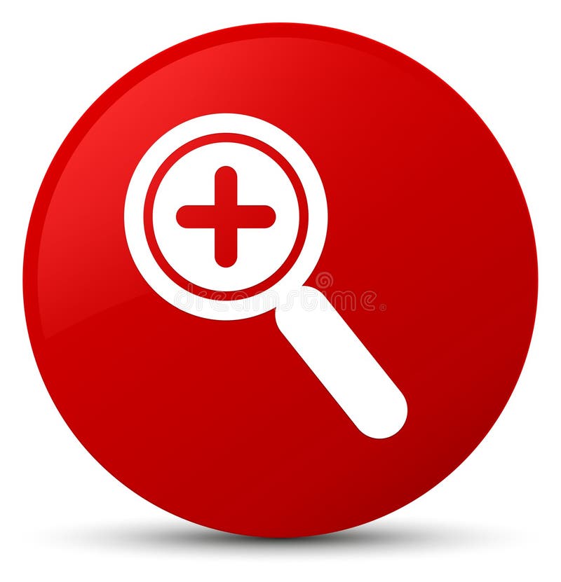 Zoom in Icon Red Round Button Stock Illustration - Illustration of ...